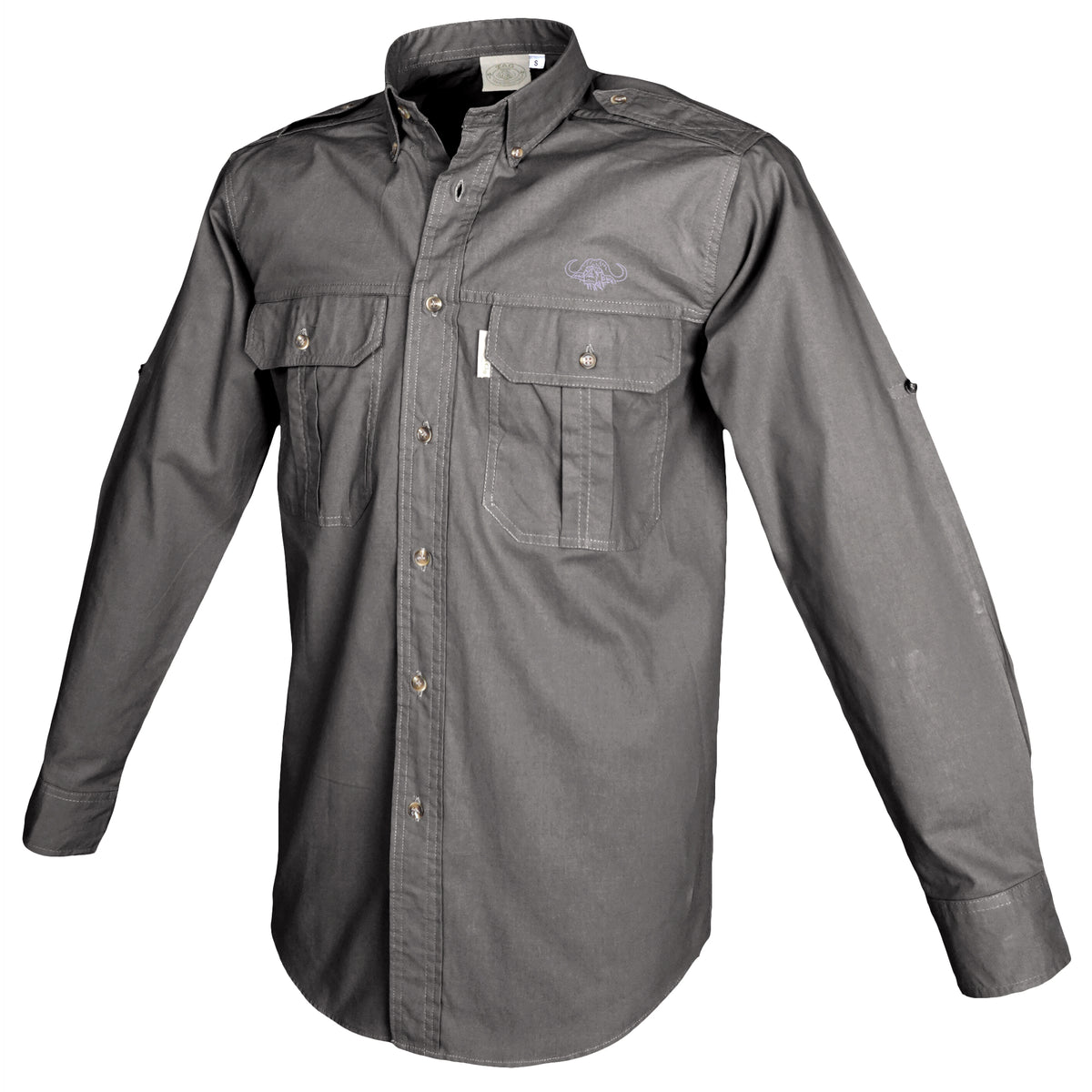 Trail Shirt for Men with Embroidered Buffalo Logo - L/Sleeve | TAG® Safari